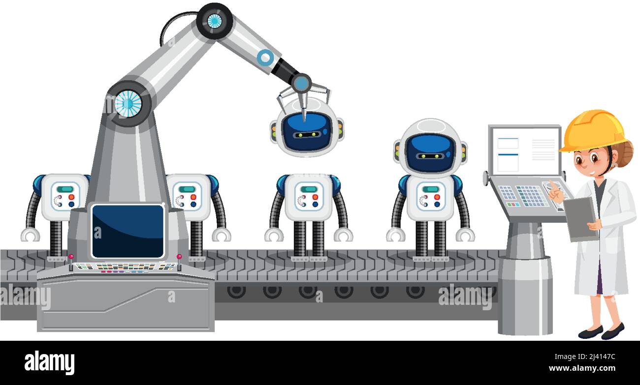 Robot automation industry concept illustration Stock Vector Image & Art ...