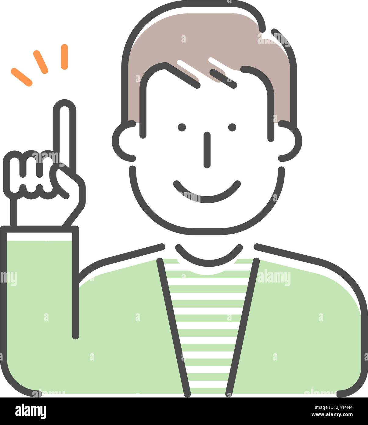 Simple young man (upper body) gesture illustration | idea, pointing ...