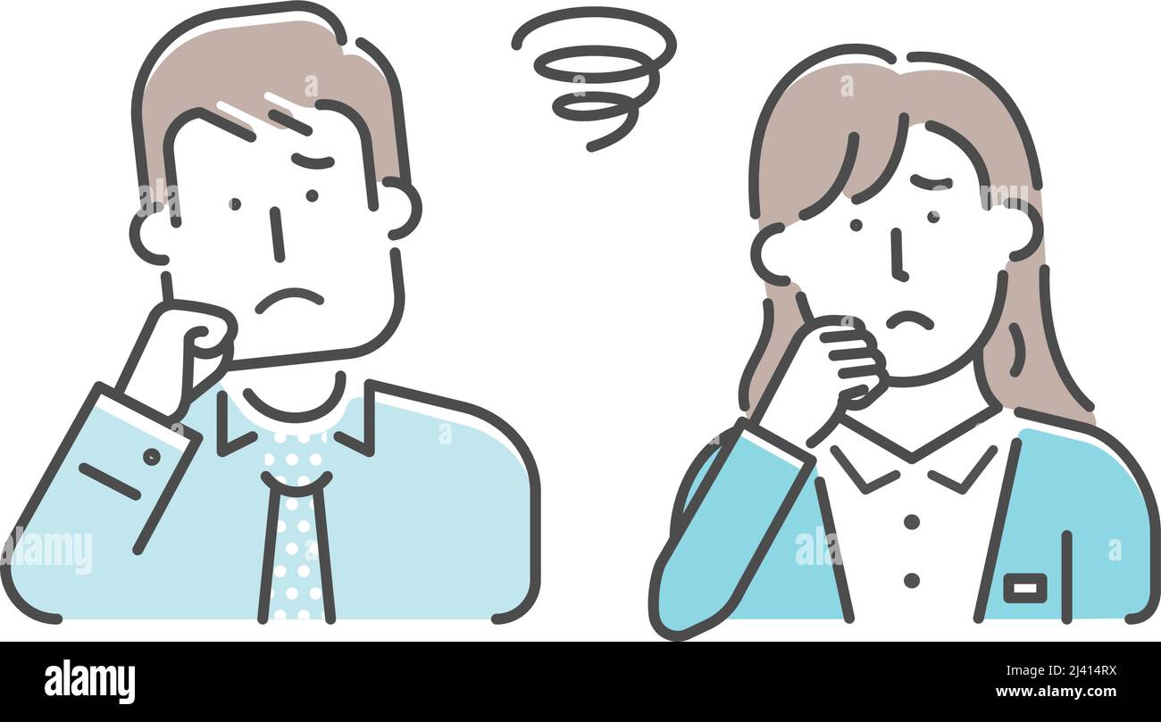 Simple business person (upper body) gesture illustration | stress ...