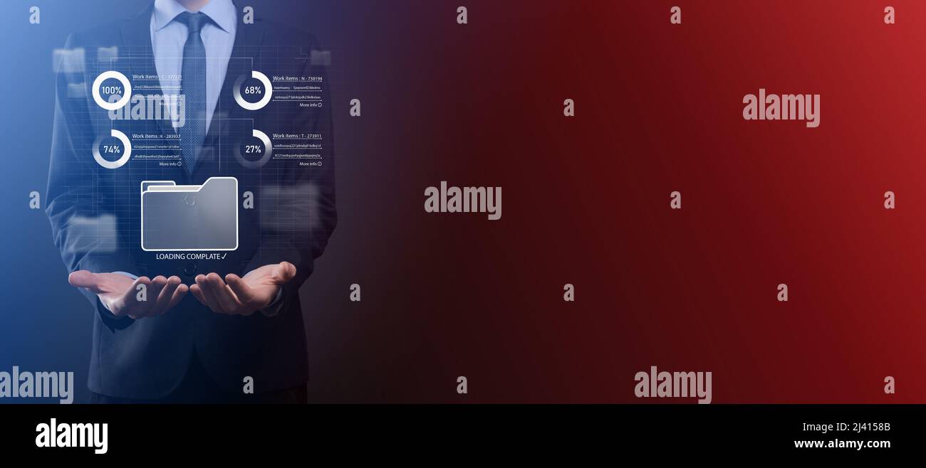 Business developer hand using board framework on virtual modern ...