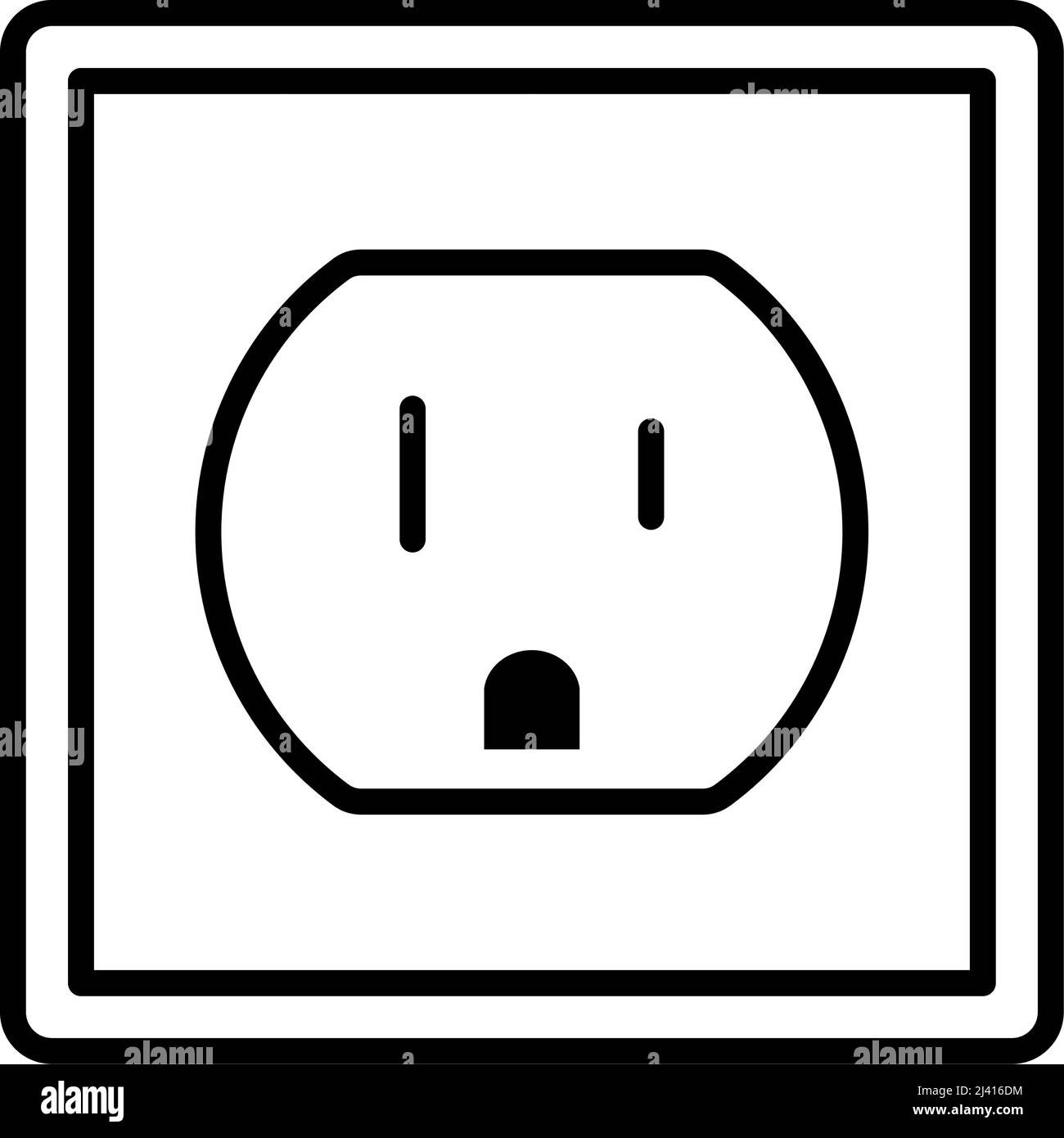 Electric Outlet Icon. Bold outline design with editable stroke width ...