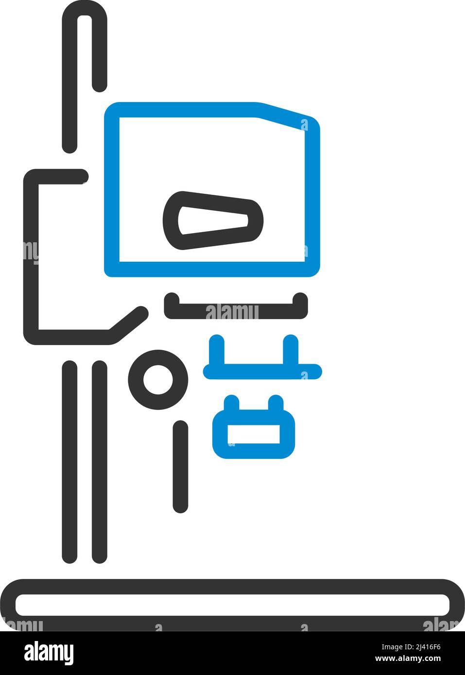 Icon Of Photo Enlarger. Editable Bold Outline With Color Fill Design ...