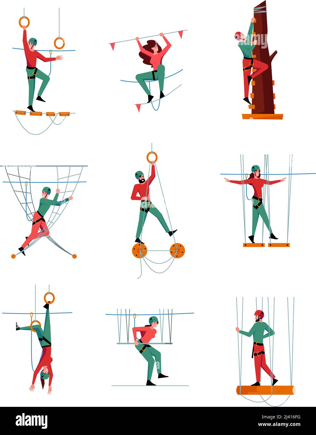 Tree zipline Stock Vector Images - Alamy