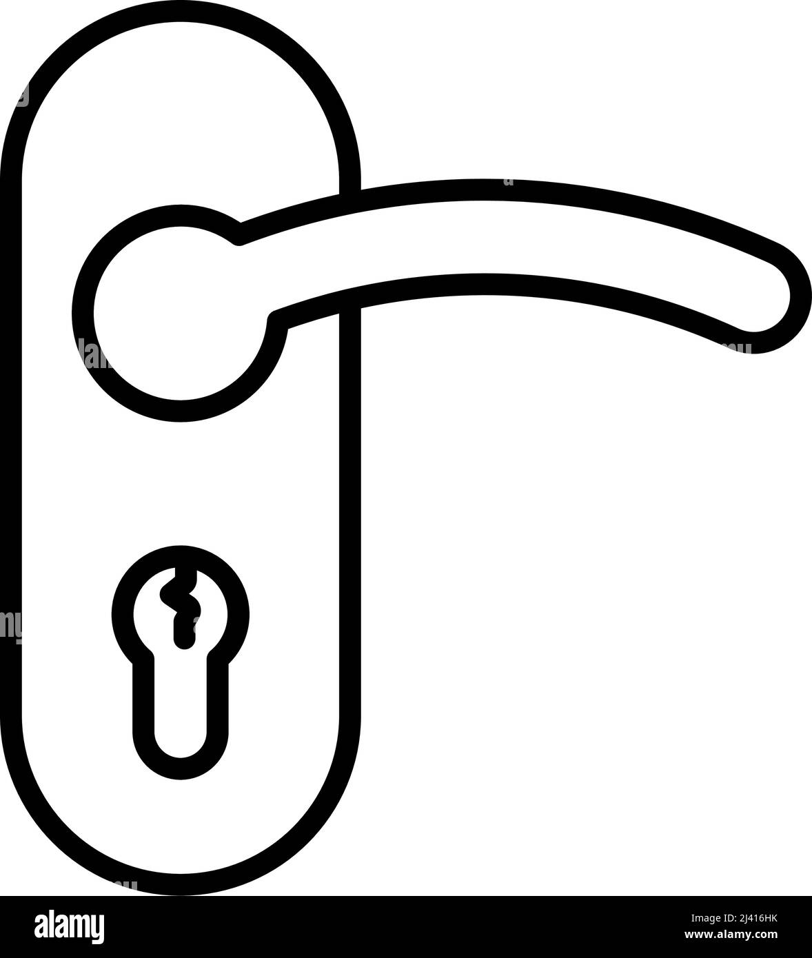 Door Handle Icon Bold Outline Design With Editable Stroke Width Vector Illustration Stock