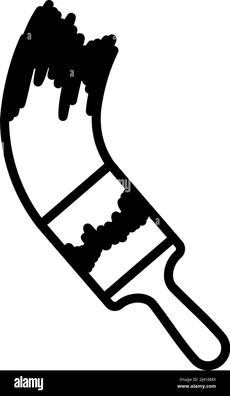 Paint Brush Icon. Bold outline design with editable stroke width ...