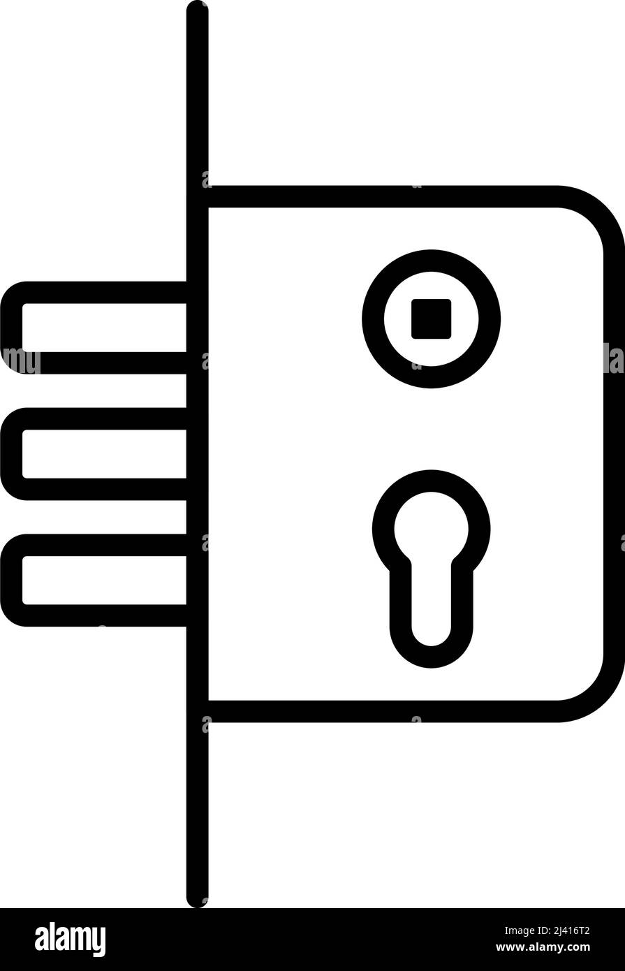 Door Lock Icon. Bold outline design with editable stroke width. Vector ...