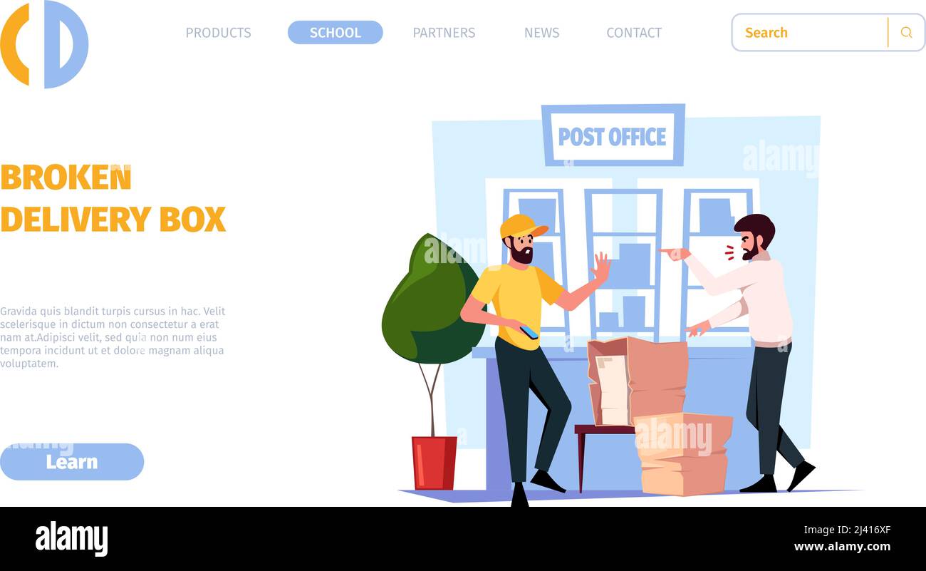 Returns policy landing. Customer delivery problem broken cardboard ...