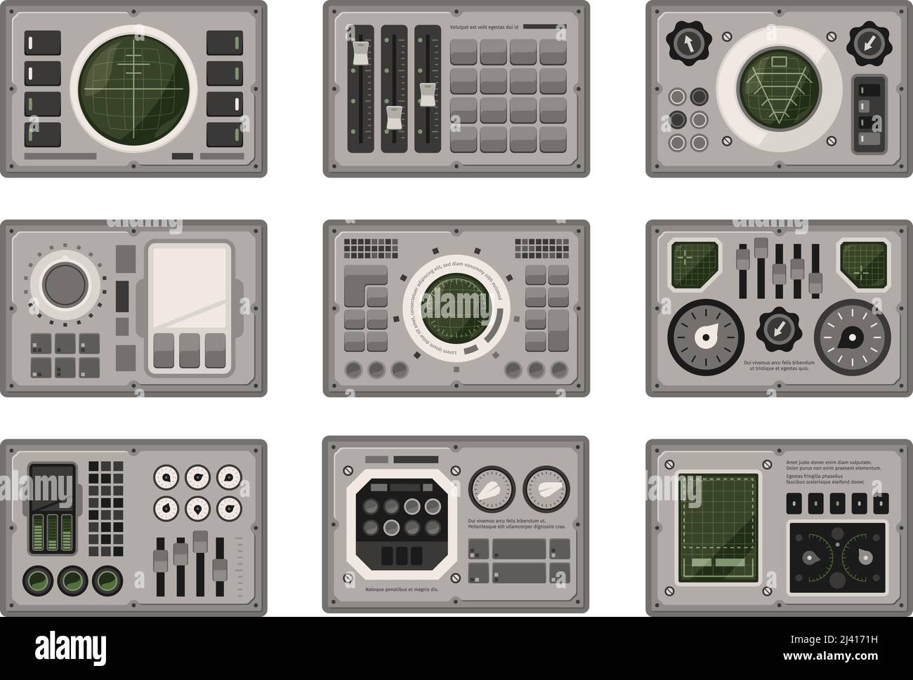 Ui controlling board. Digital dashboard for spaceship controlling ...