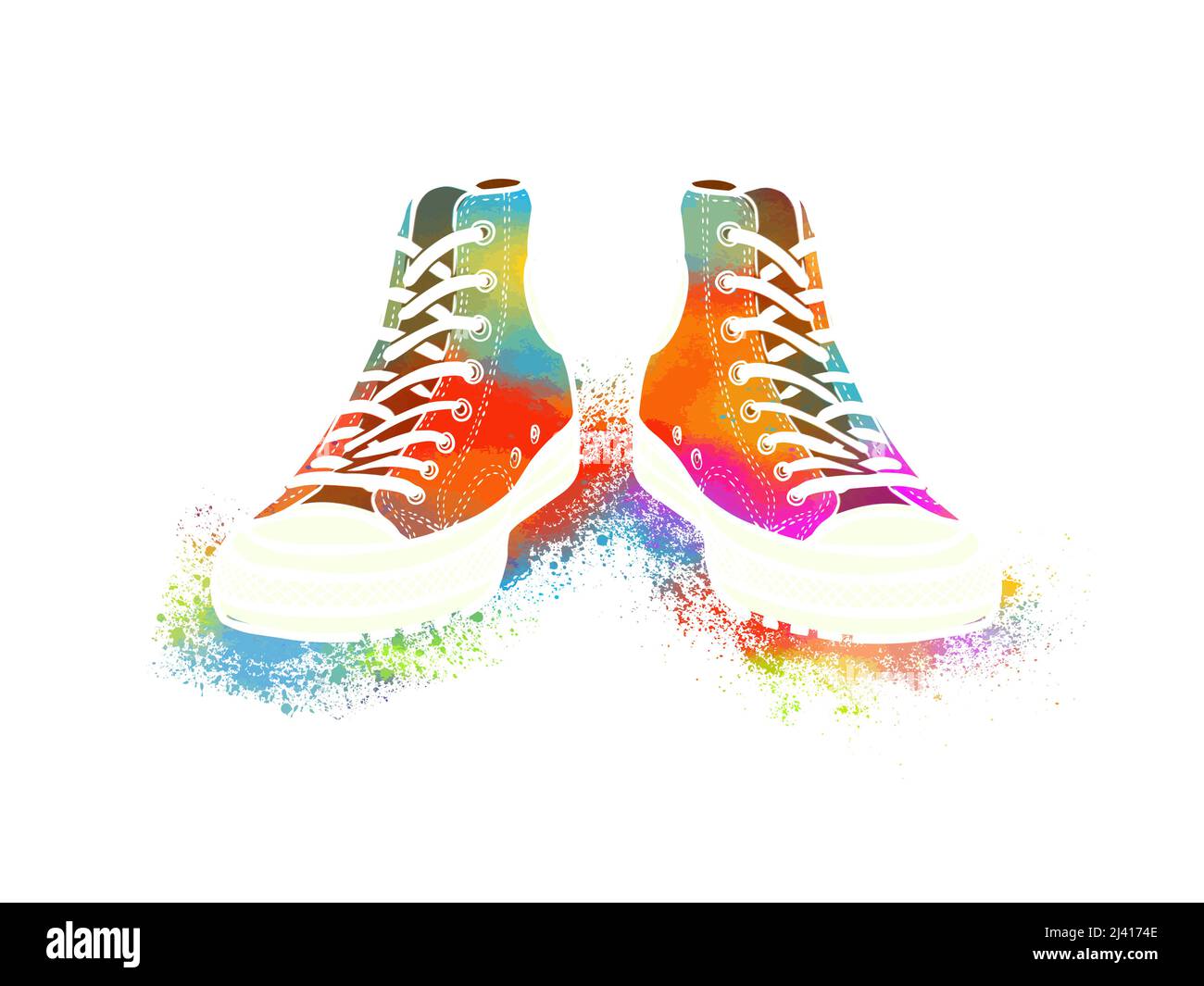 Multicolored rainbow sneakers. Vector illustration Stock Vector Image ...