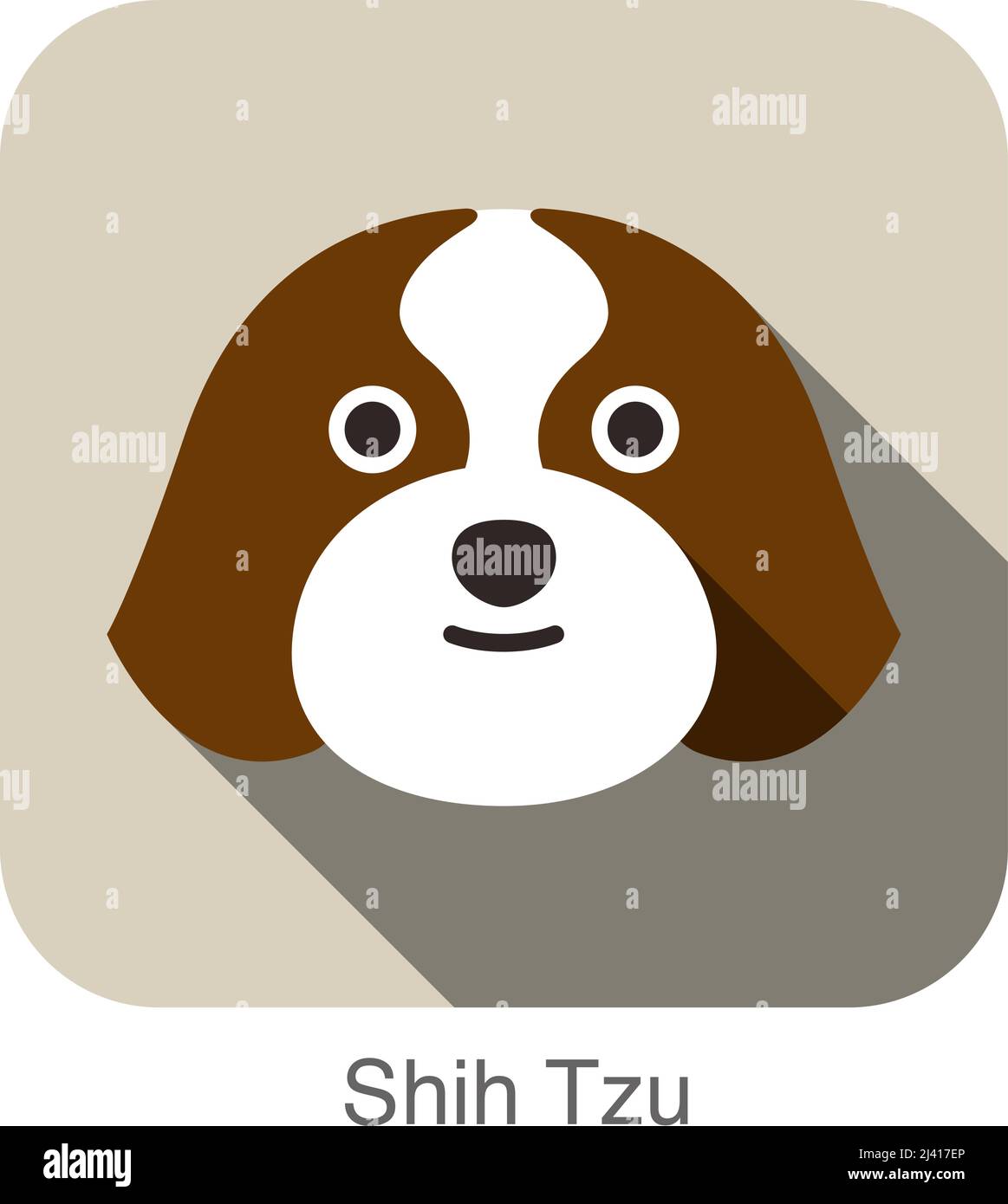 Shih Tzu dog face flat icon Stock Vector Image & Art - Alamy