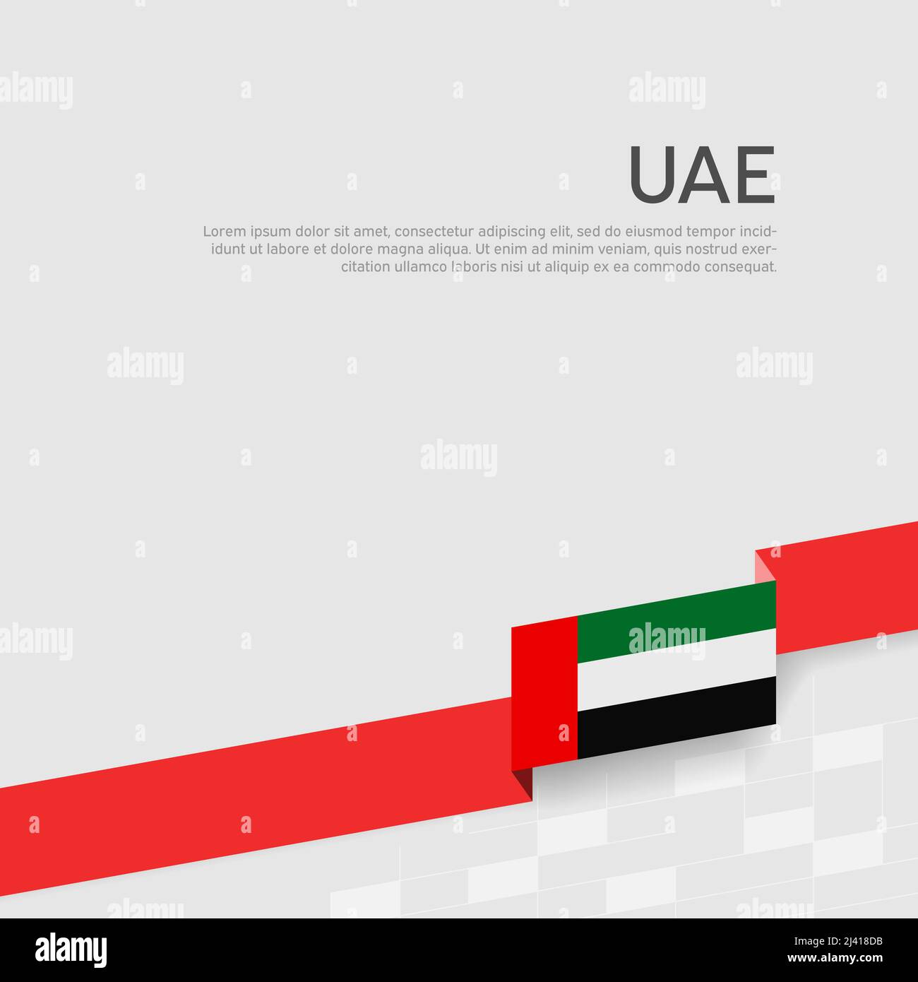 United arab emirates flag color ribbon on a white background ...