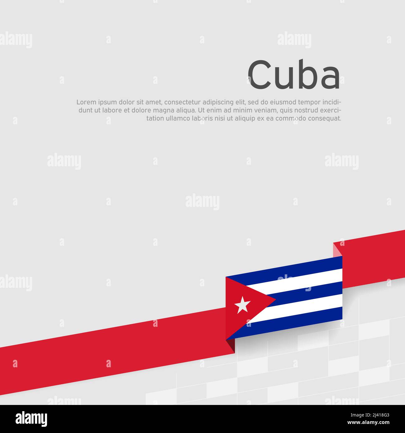 Cuba flag background. State cuban patriotic banner, cover. Ribbon color ...