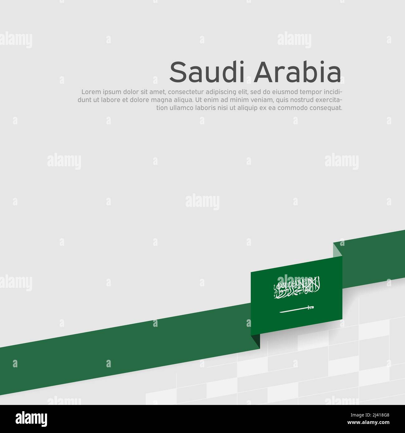 Saudi Arabia flag color ribbon on a white background. Saudi arabia flag ...