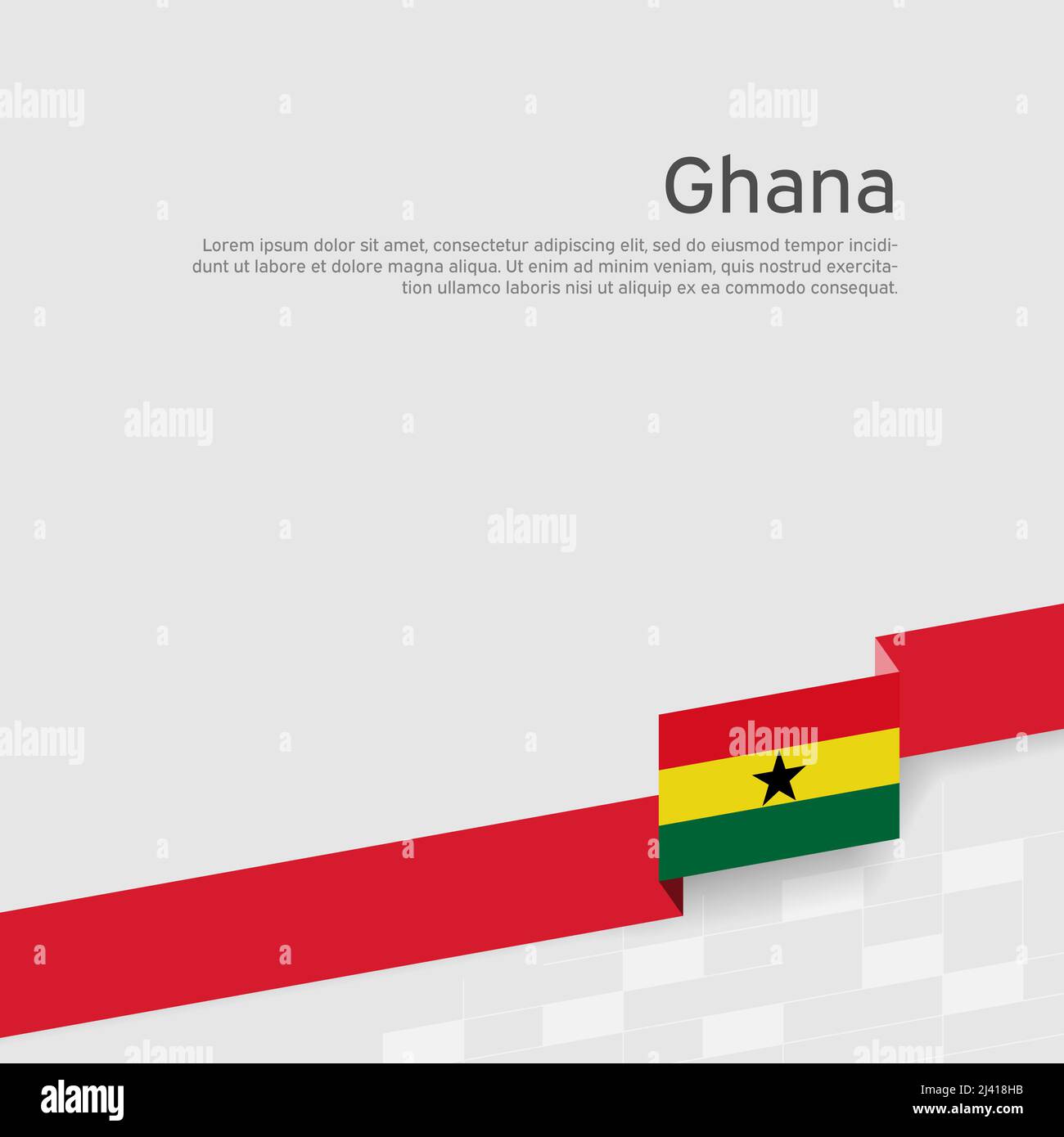 Ghana flag background. Ghana state patriotic banner, cover. Ribbon ...