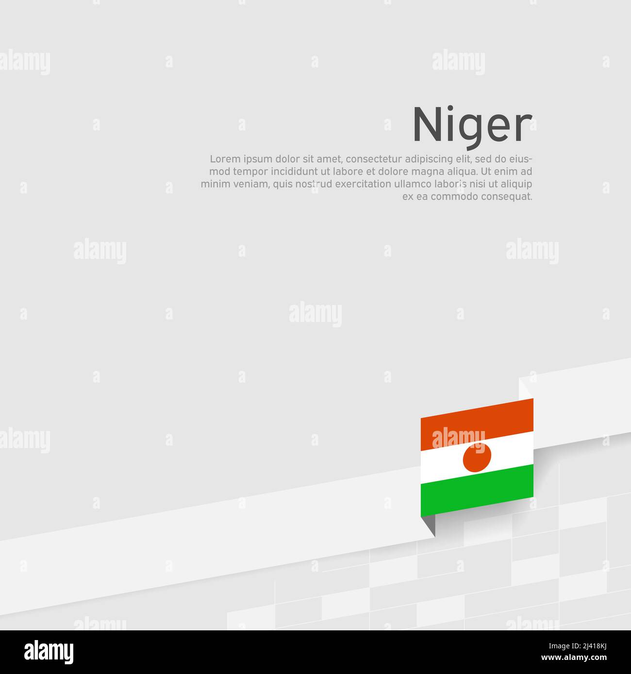 Niger flag background. State nigerian patriotic banner, cover. Ribbon ...