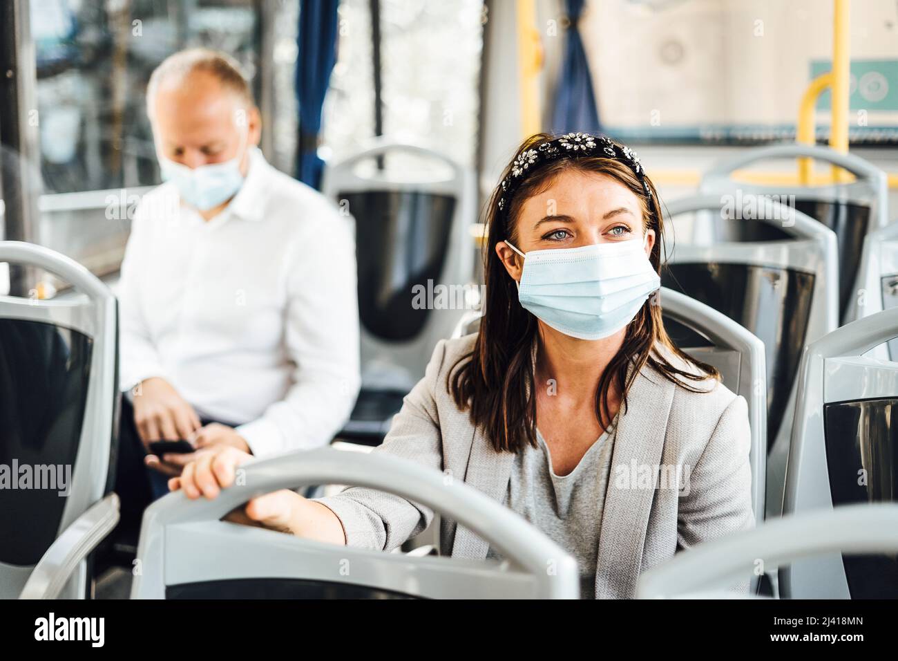 Bus female sitting vehicle hi-res stock photography and images - Alamy