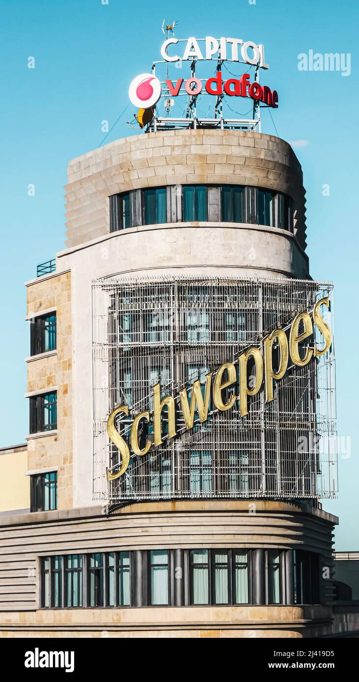 Madrid iconin buildings Stock Photo - Alamy