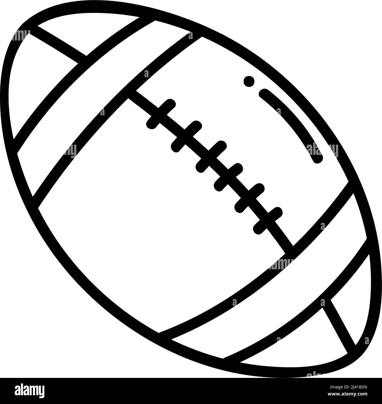 American football ball thin line icon isolated on white background ...