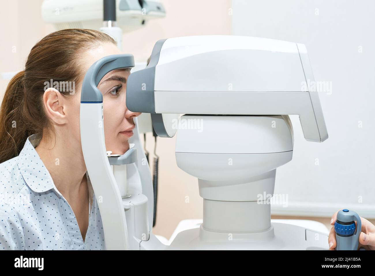 ophthalmologist medical patient. Eye clinic treatment. Hospital optics ...