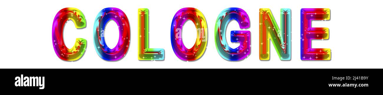Colorful lettering with the name of the city COLOGNE Stock Photo - Alamy