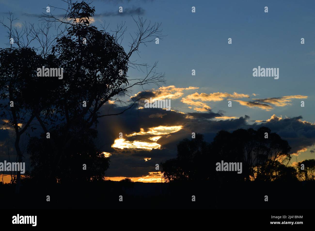 A view of the sunset at Bell in the Blue Mountains of Australia Stock ...