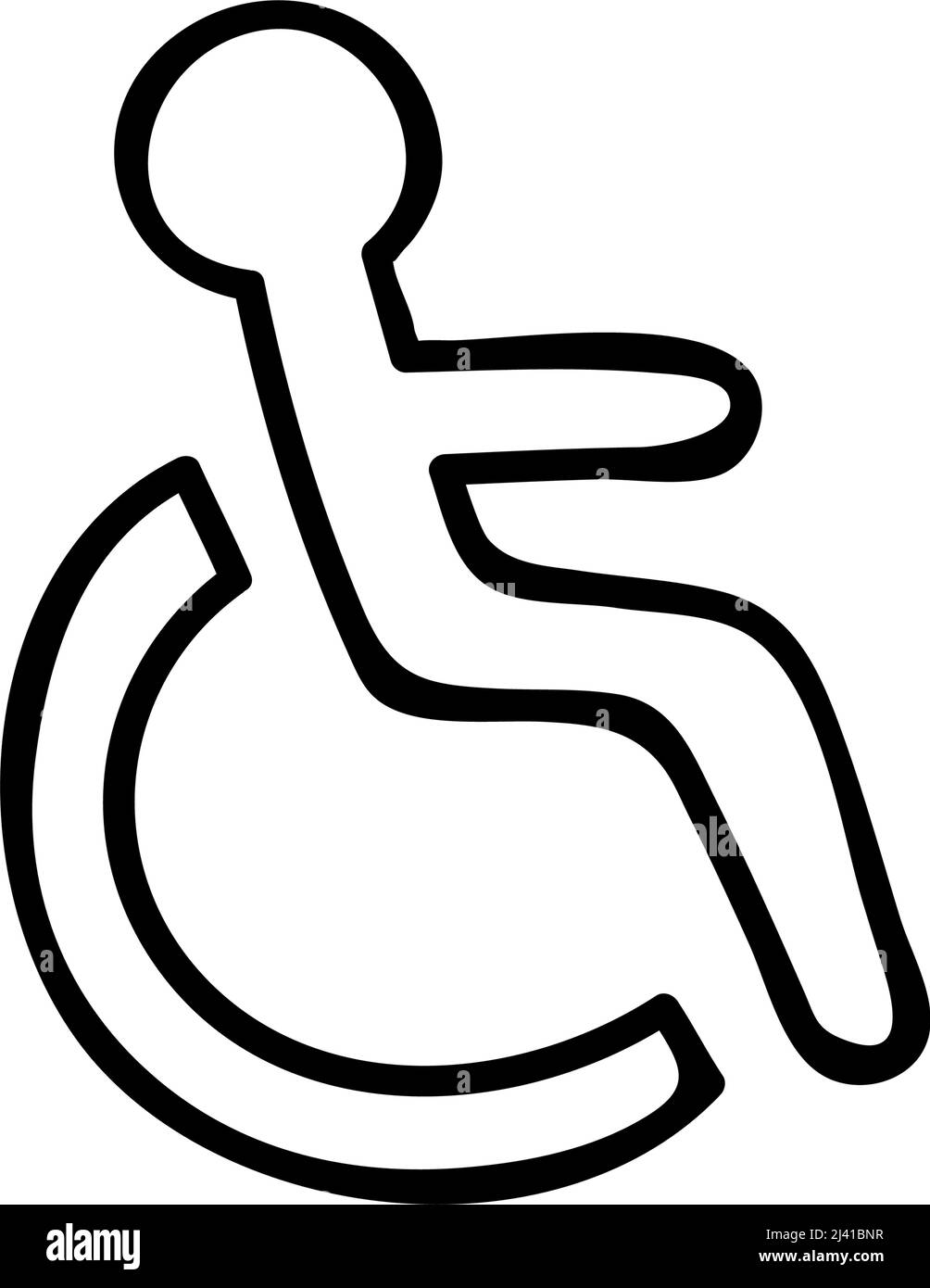 Thin line icon of disability symbol on white background - Vector ...