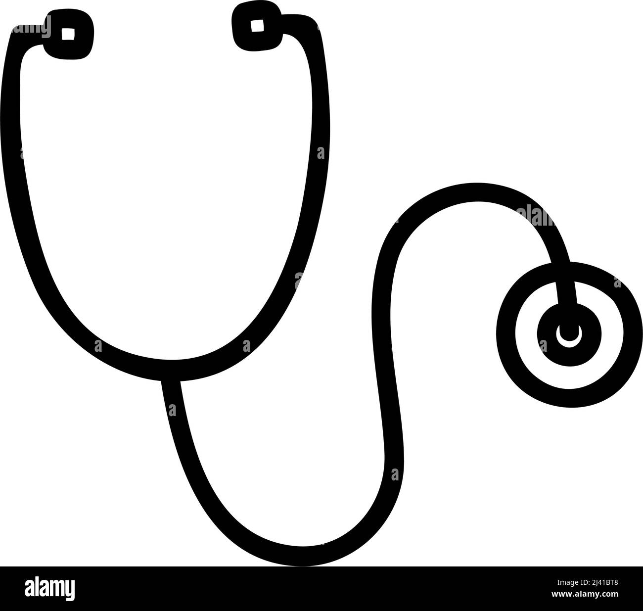 Thin line medical stethoscope icon isolated on white background ...