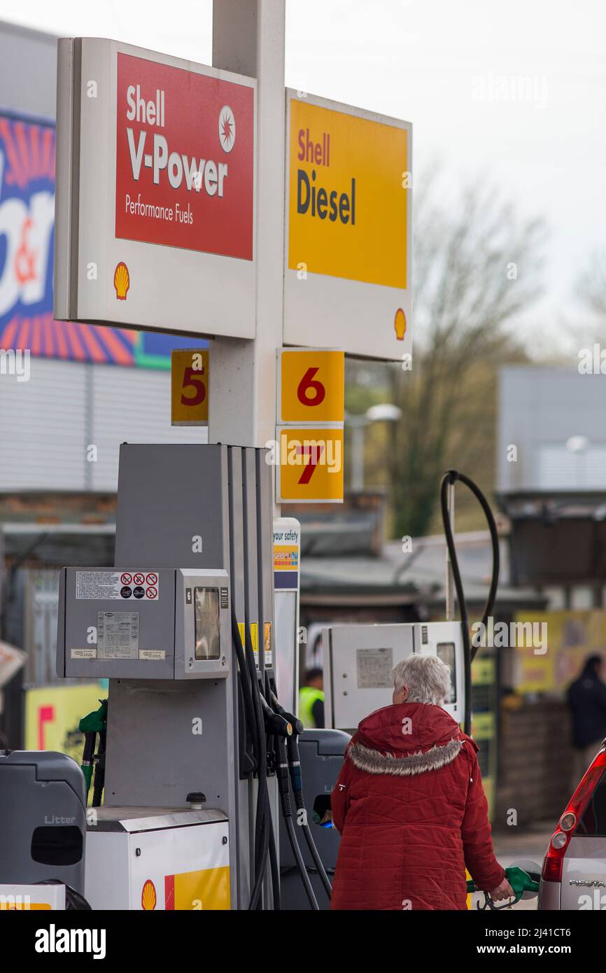 Brighouse,West Yorkshire, UK. 11th April, 2022. Fuel prices and ...