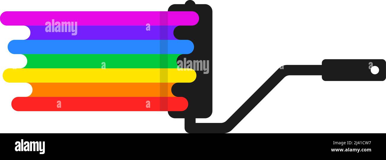 Rainbow paint roller Stock Vector Images - Alamy