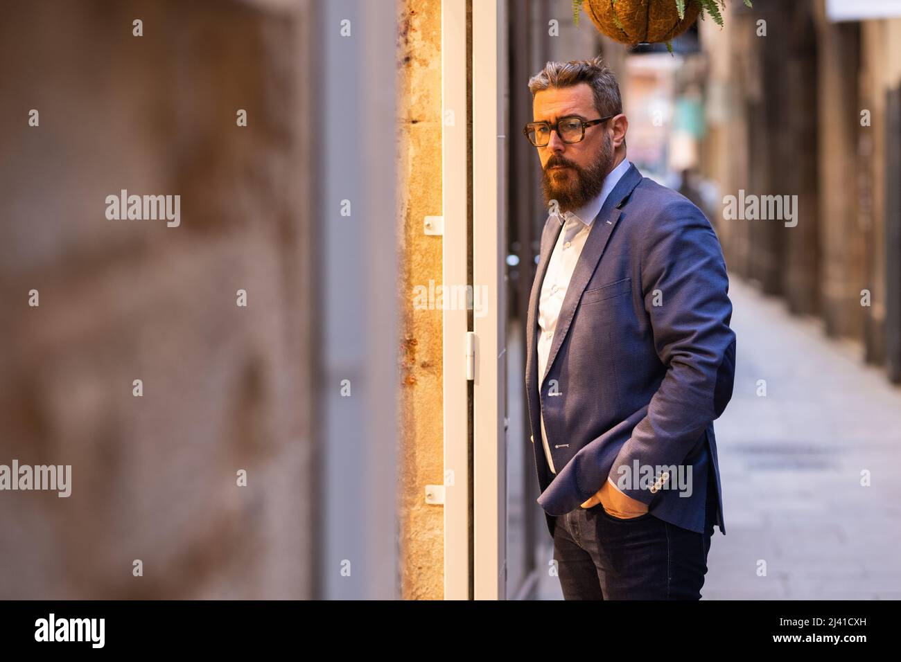 Business man window shopping reflection hi-res stock photography and ...