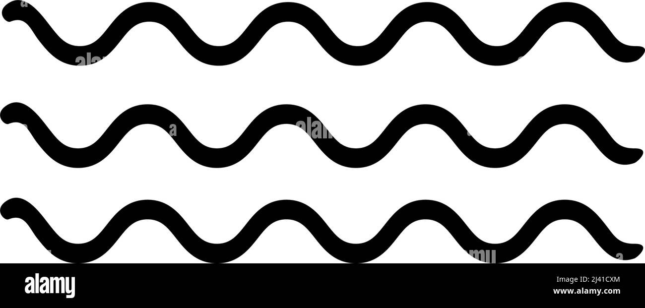 Wave thin line icon isolated on white background - Vector illustration ...