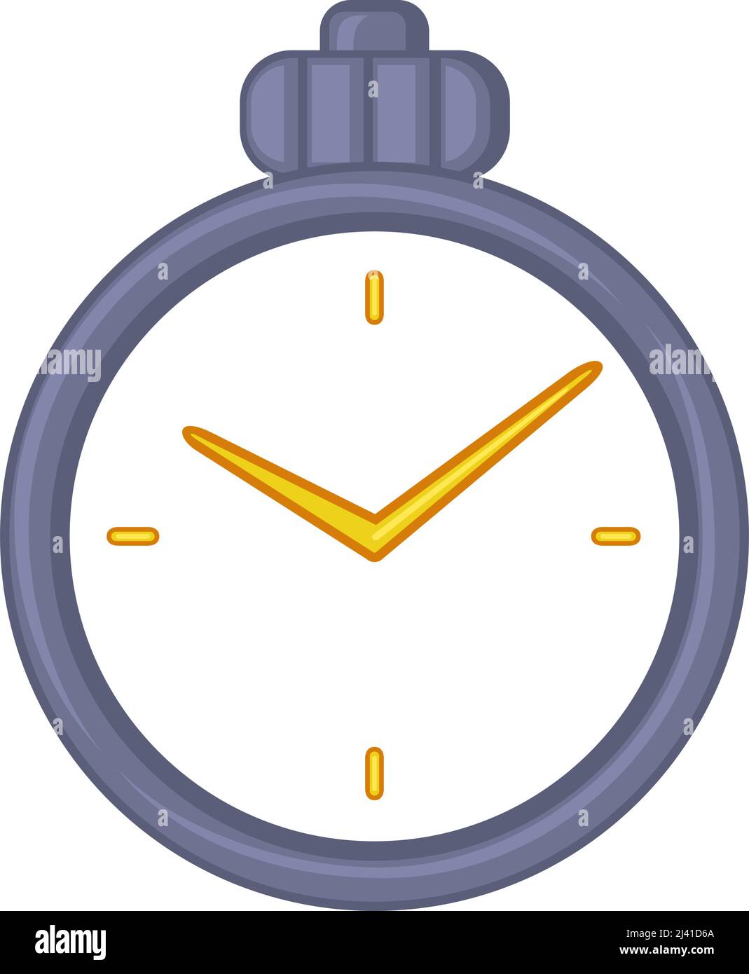 Cartoon simple mechanical stopwatch icon on white background Time ...