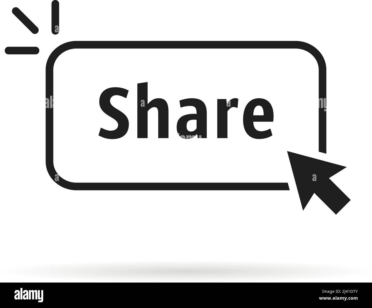 thin line share button with black cursor Stock Vector Image & Art - Alamy