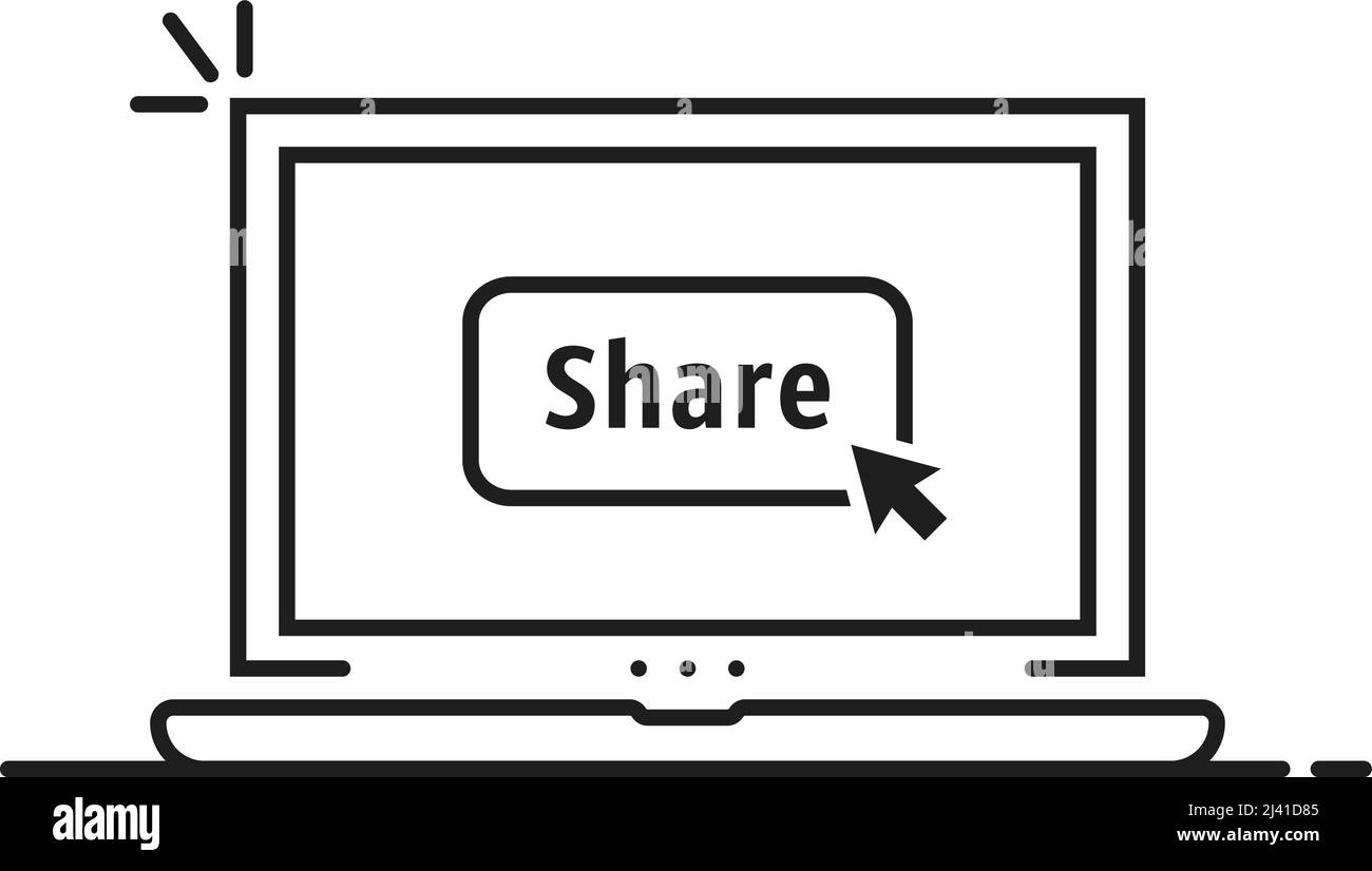 Laptop cursor thin line Cut Out Stock Images & Pictures - Alamy