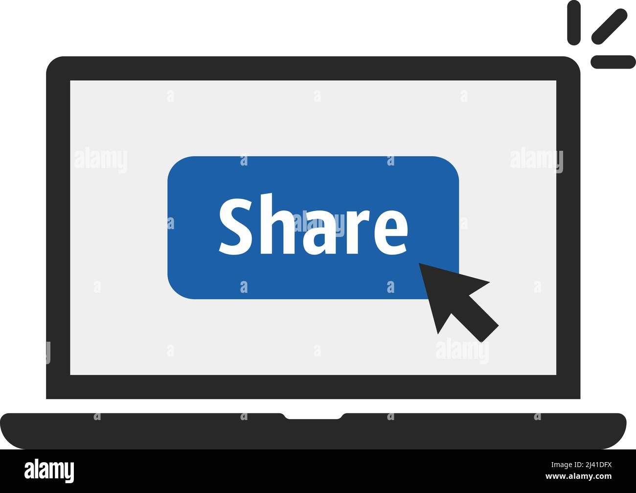 blue share button on black laptop Stock Vector Image & Art - Alamy