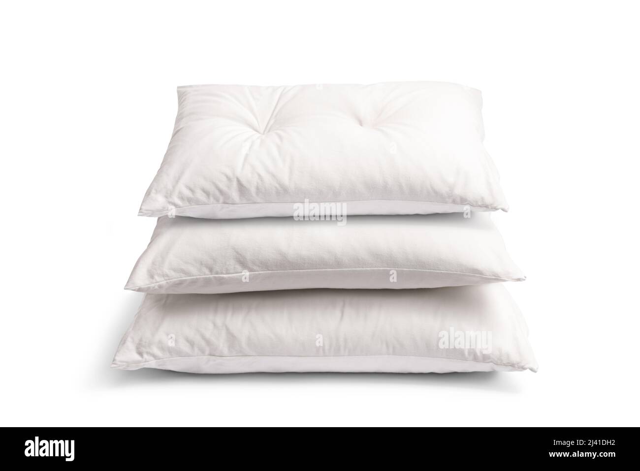 Pile of three white pillows isolated on white background Stock Photo ...