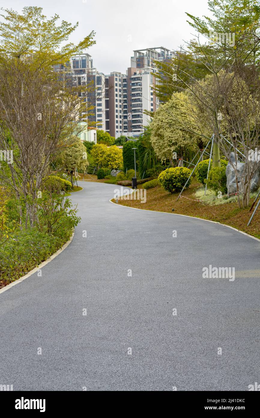 curved outdoor pathway in a park Stock Photo - Alamy