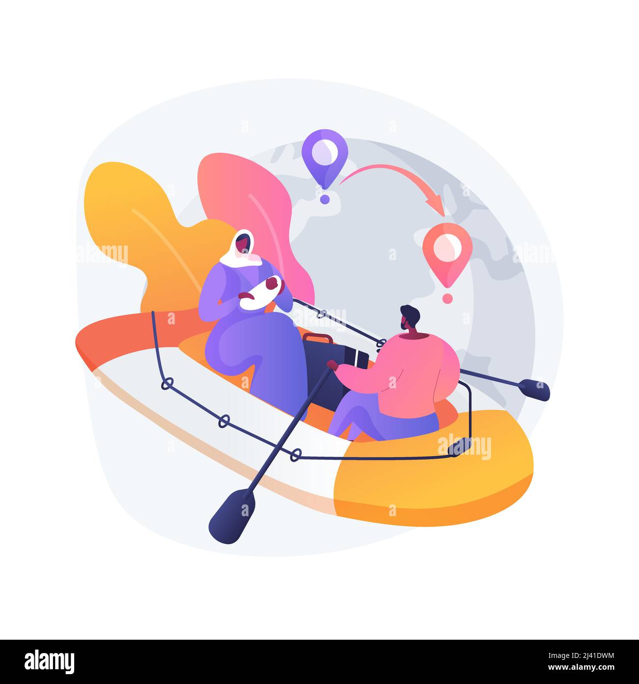 Family migration abstract concept vector illustration. Migration of ...