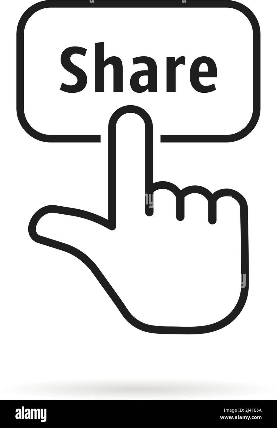 simple thin line black hand share Stock Vector Image & Art - Alamy