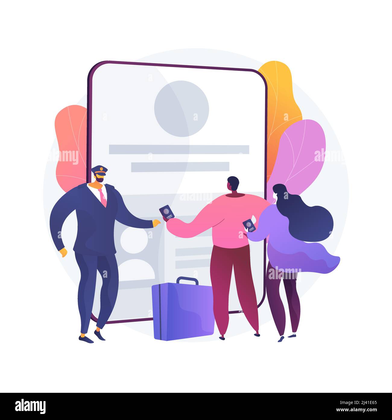 Migration control abstract concept vector illustration. Border control ...