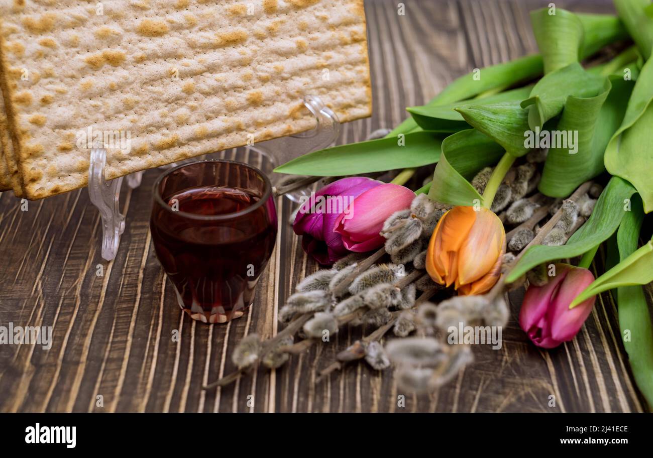 Passover celebration Jewish traditional holiday of kosher wine and ...