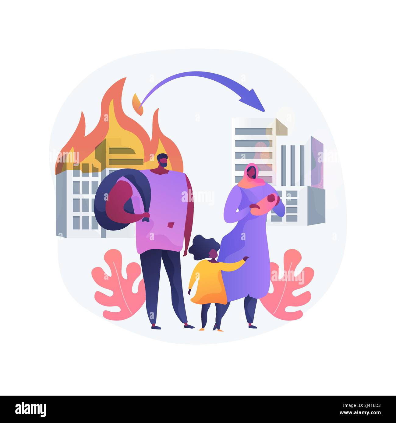 Forced migration abstract concept vector illustration. Movement of ...