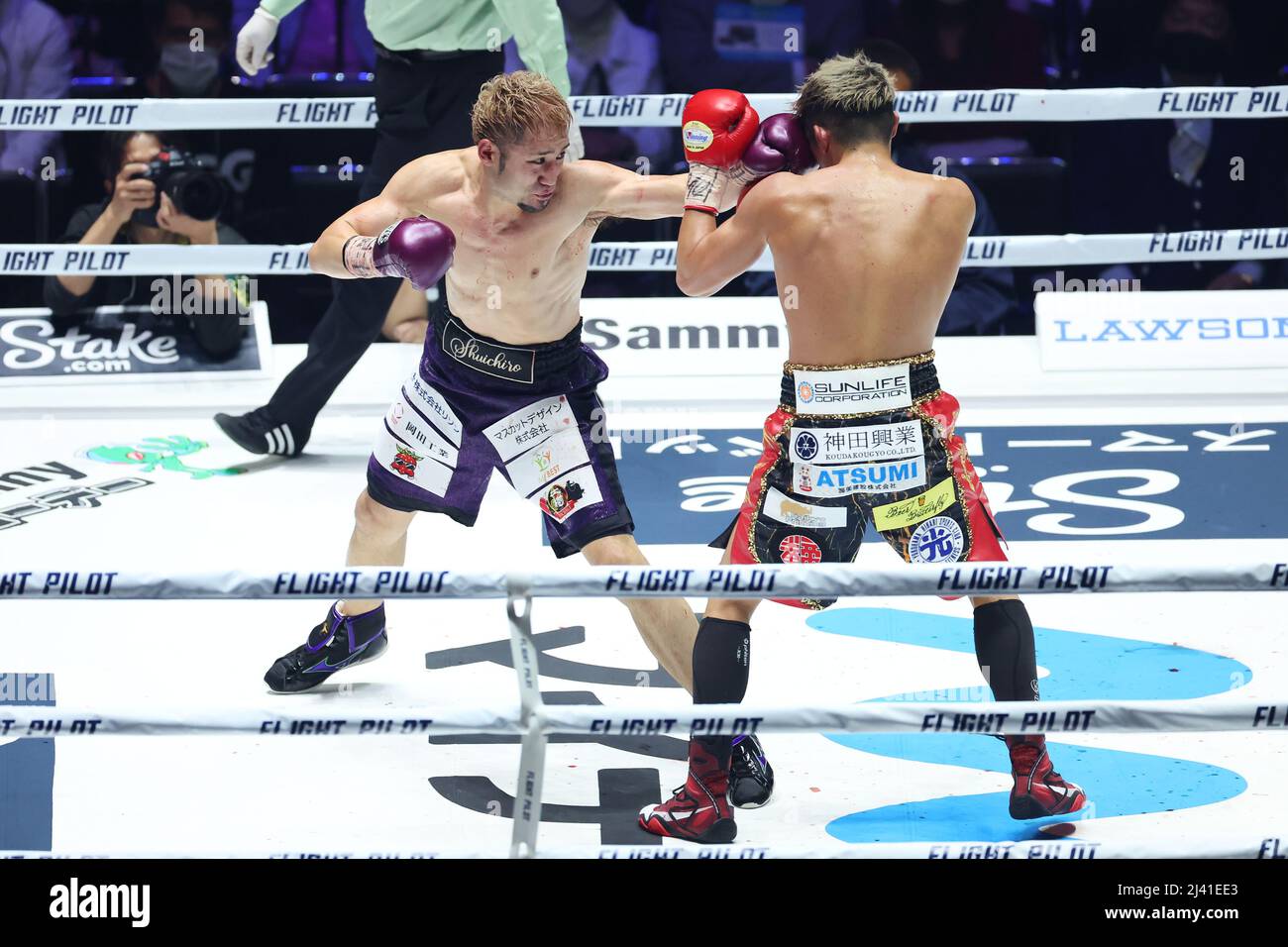 Saitama Super Arena, Saitama, Japan. 9th Apr, 2022. (L to R) Shuichiro Yoshino, Masayuki Ito ...