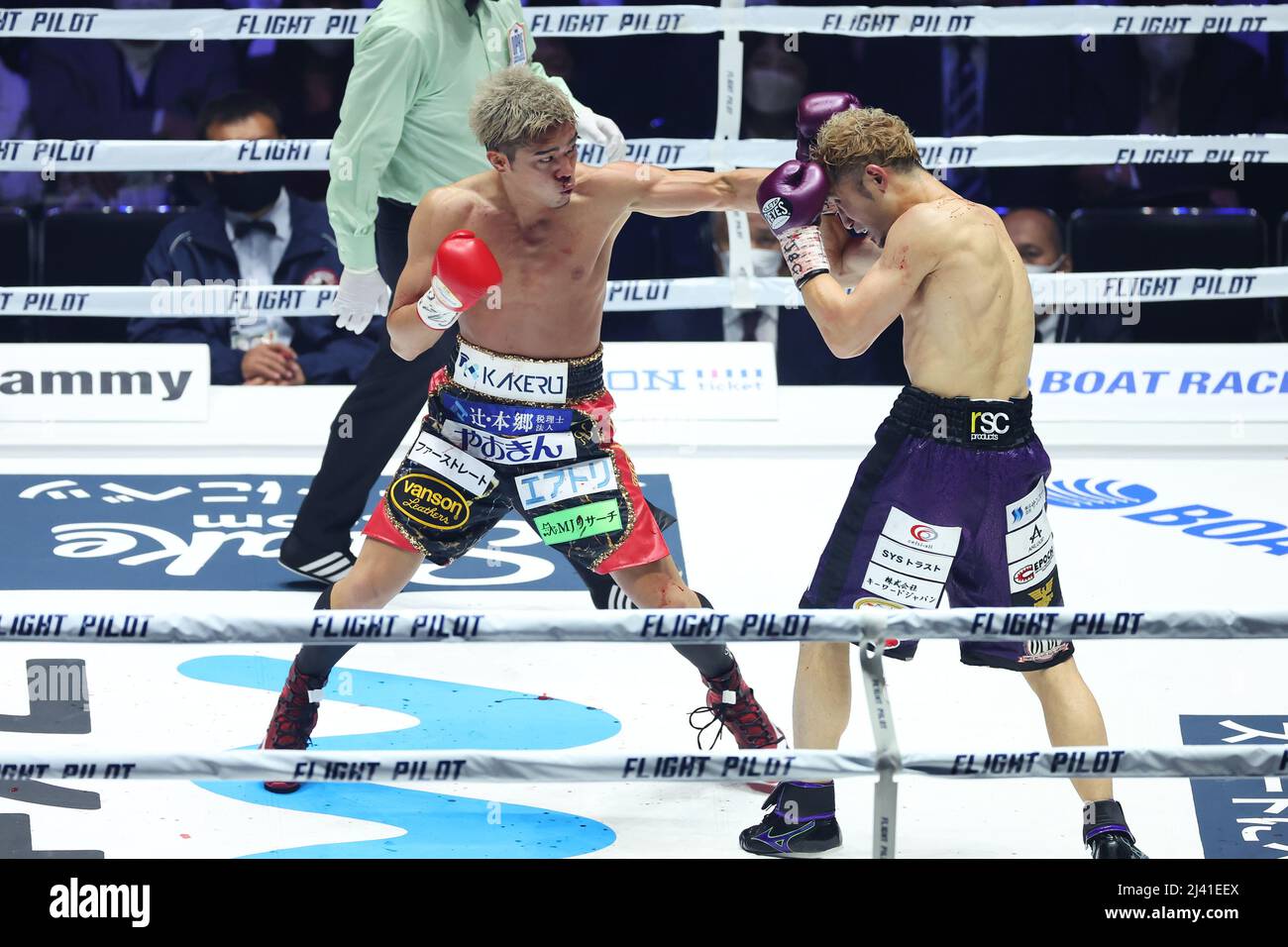 Saitama Super Arena, Saitama, Japan. 9th Apr, 2022. (L to R) Masayuki Ito, Shuichiro Yoshino ...