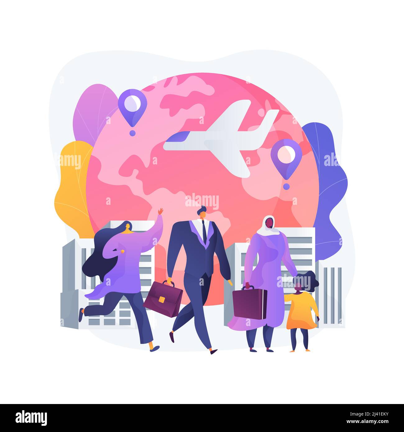 Immigration abstract concept vector illustration. International ...