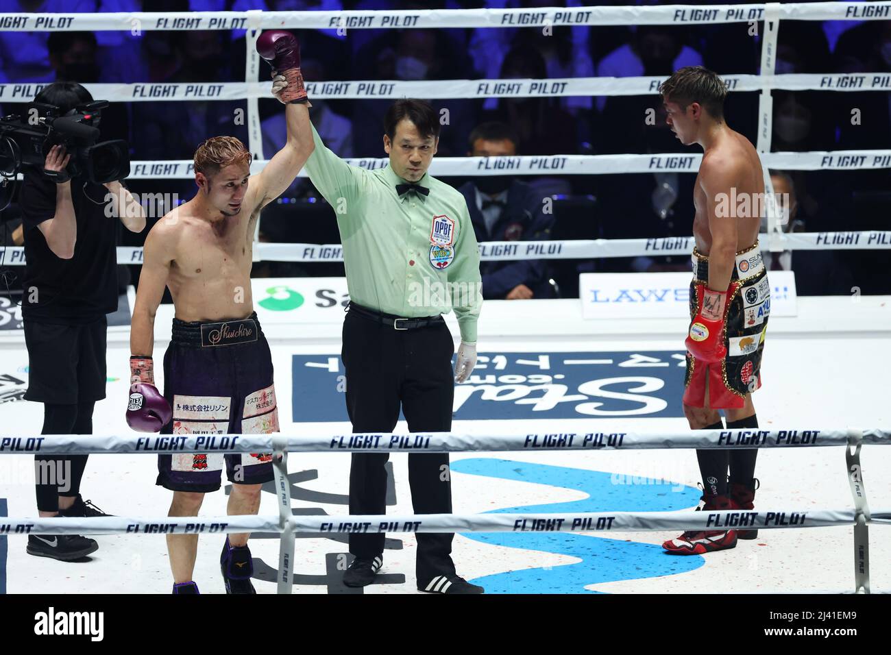Saitama Super Arena, Saitama, Japan. 9th Apr, 2022. (L to R) Shuichiro Yoshino, Masayuki Ito ...