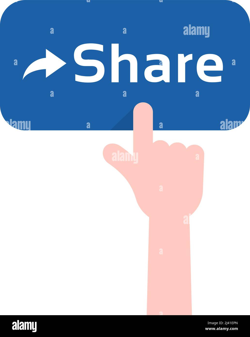 forefinger press on blue share button Stock Vector Image & Art - Alamy