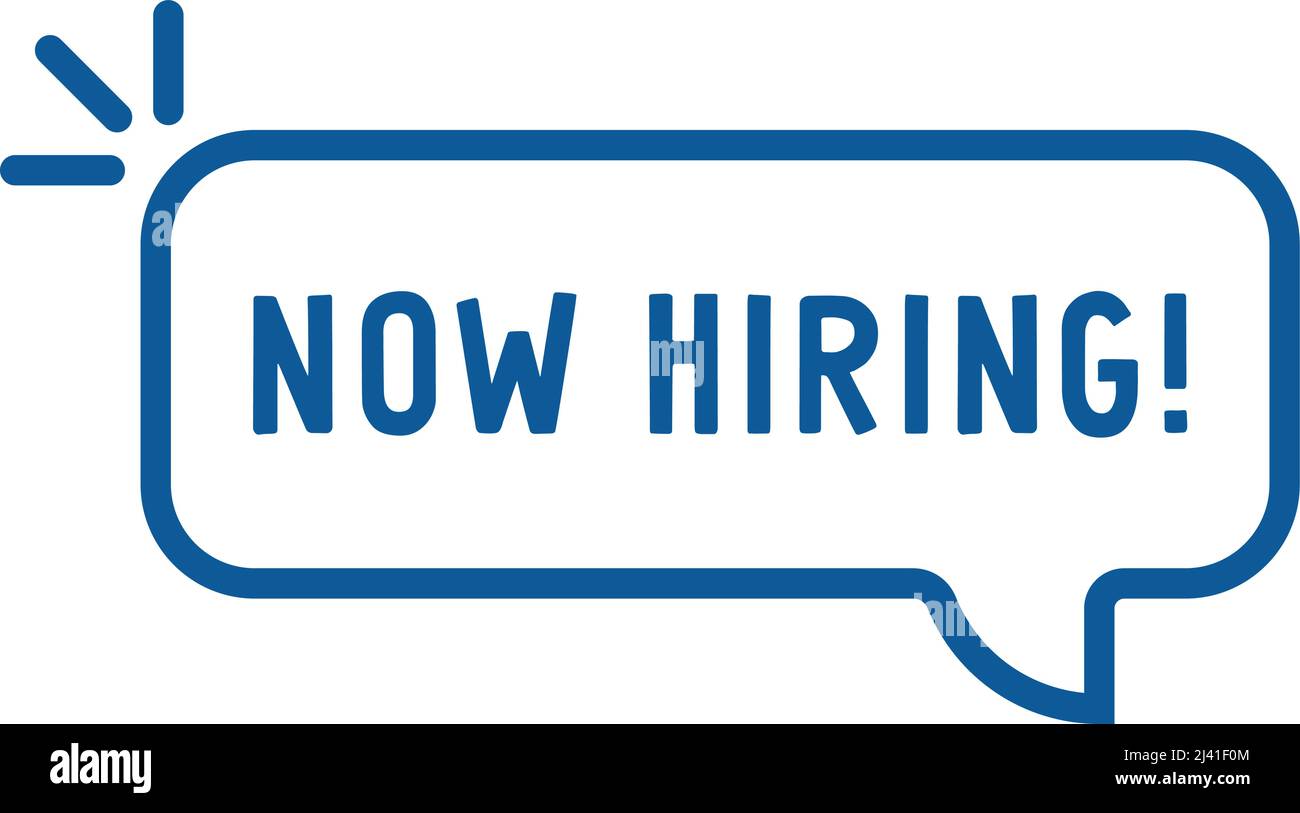 blue thin line now hiring bubble Stock Vector Image & Art - Alamy