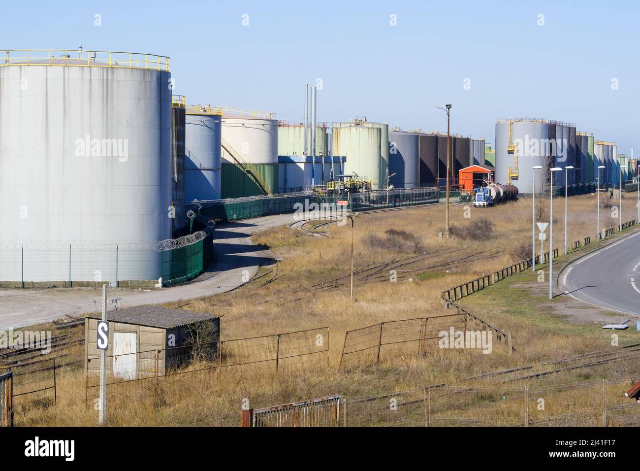 Oil tanks, Dunkirk harbor, Dunkirk, Nord, Hauts-de-France, France Stock ...