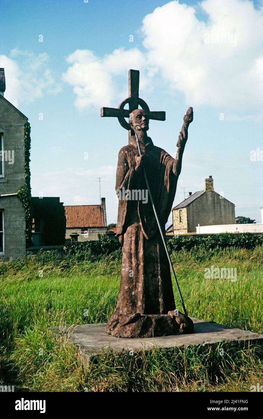Sculpture of Saint Aiden by Kathleen Parbury 1958, Holy Island ...